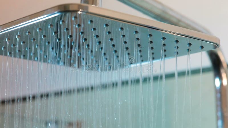 Shower in the Modern Bathroom Turning on Stock Video - Video of shower ...