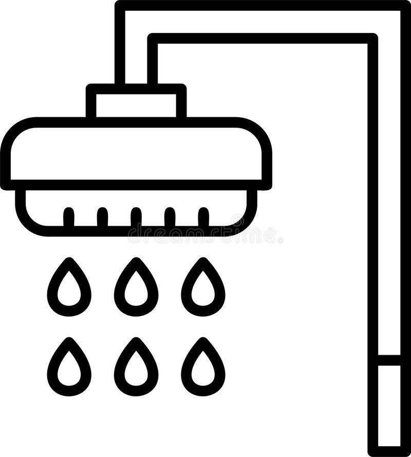 Shower Outline Vector Icon stock vector. Illustration of refreshing ...