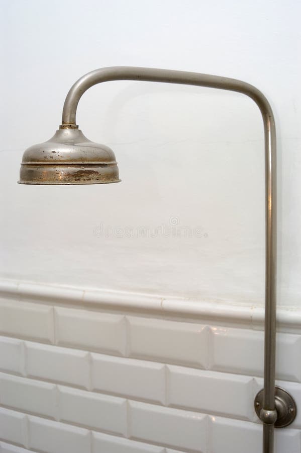 Shower, Old Shower in a Bathroom Stock Image - Image of horizontal ...