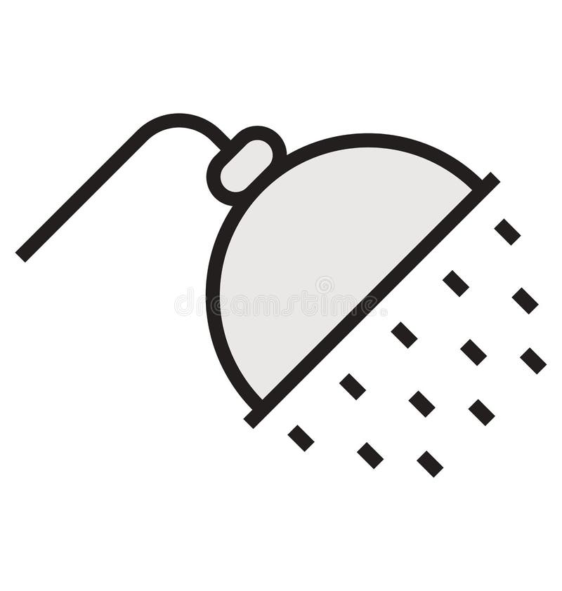 Shower Outline and Filled Isolated Vector Icon that Can Be Easily ...