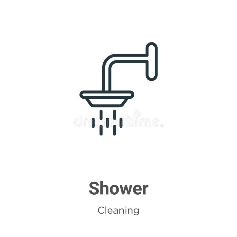 Shower Head Outline Vector Icon. Thin Line Black Shower Head Icon, Flat ...