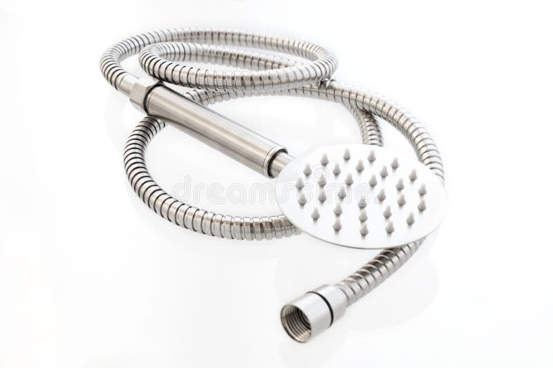 Shower Pipe and Shower Head, Stainless Steel Tap. Stock Photo - Image ...