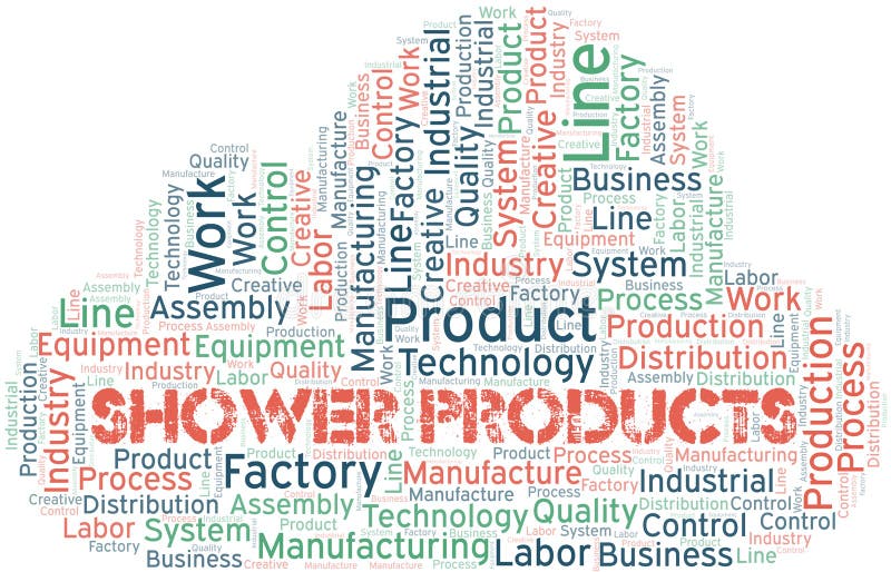 Shower Products Word Cloud Create with Text only. Stock Illustration ...