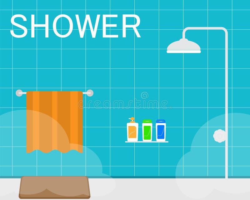 Shower room,bathroom stock illustration. Illustration of modern - 89368264