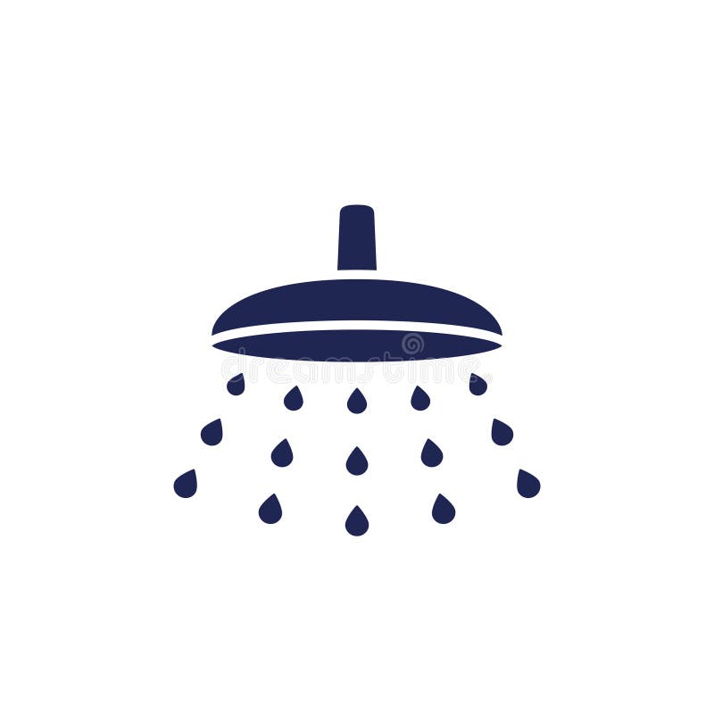 Shower or Showerhead Icon on White Stock Vector - Illustration of icon ...