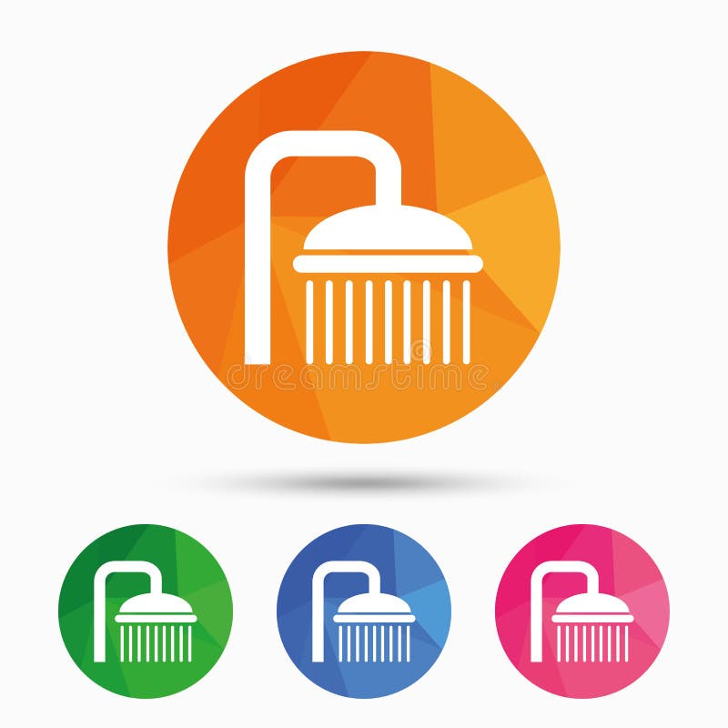 Shower Sign Icon. Douche with Water Drops Symbol Stock Vector ...