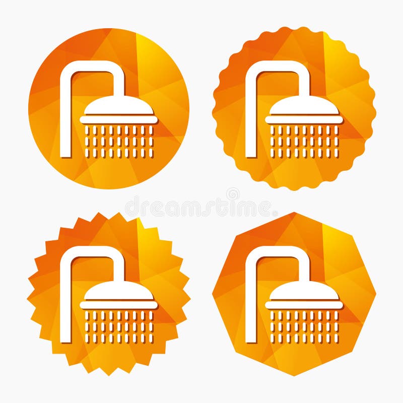 Shower Sign Icon. Douche with Water Drops Symbol Stock Vector ...