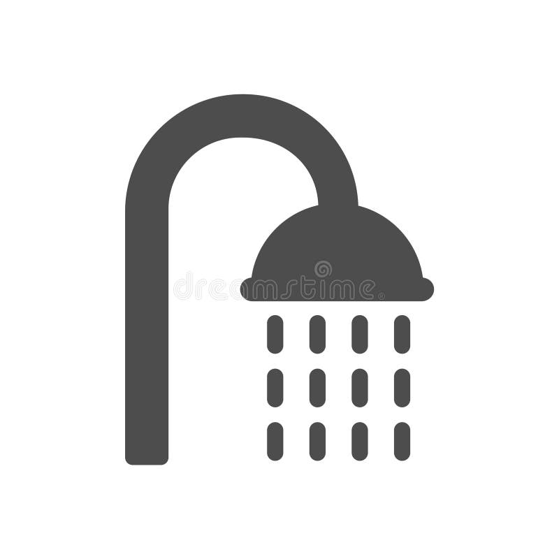 Shower Silhouette Icon. Bath Sign Black Pictogram. Water Shower Symbol ...