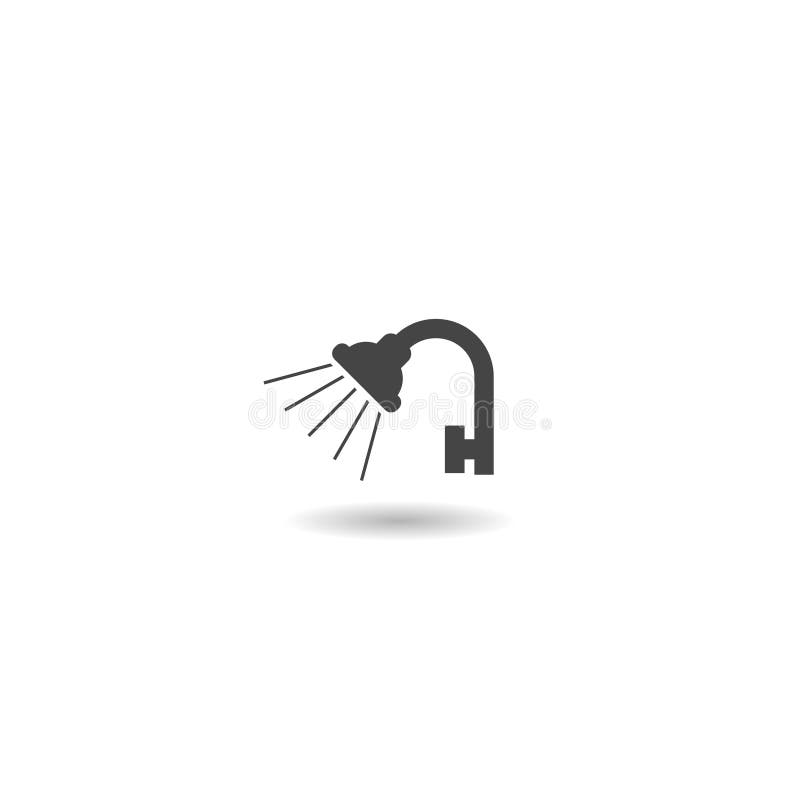 Shower Simple Icon with Shadow Stock Vector - Illustration of bathtime ...