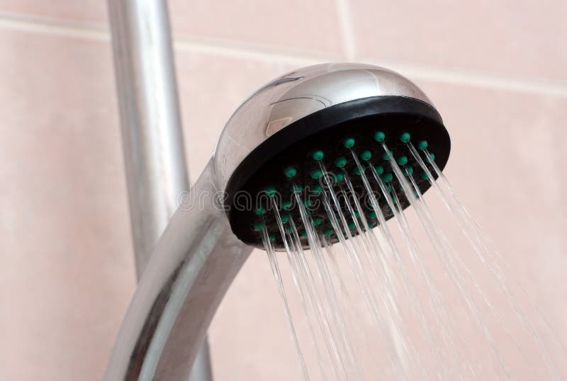 Shower with spraying water stock image. Image of household - 13389641
