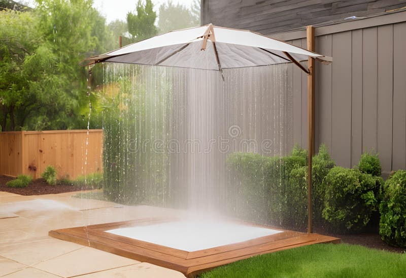 Shower Station for Rinsing Off after Sea or Pool.AI Generated Stock ...