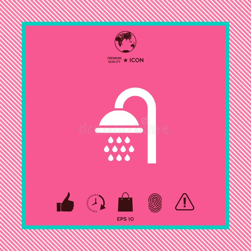 Shower symbol icon stock vector. Illustration of sign - 106613980