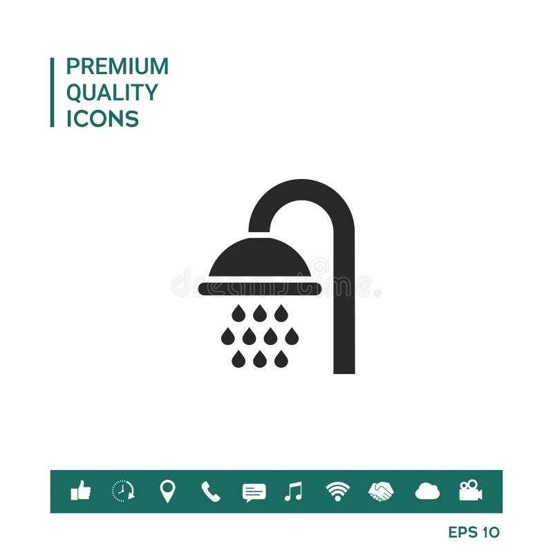 Shower symbol icon stock vector. Illustration of shower - 108870175