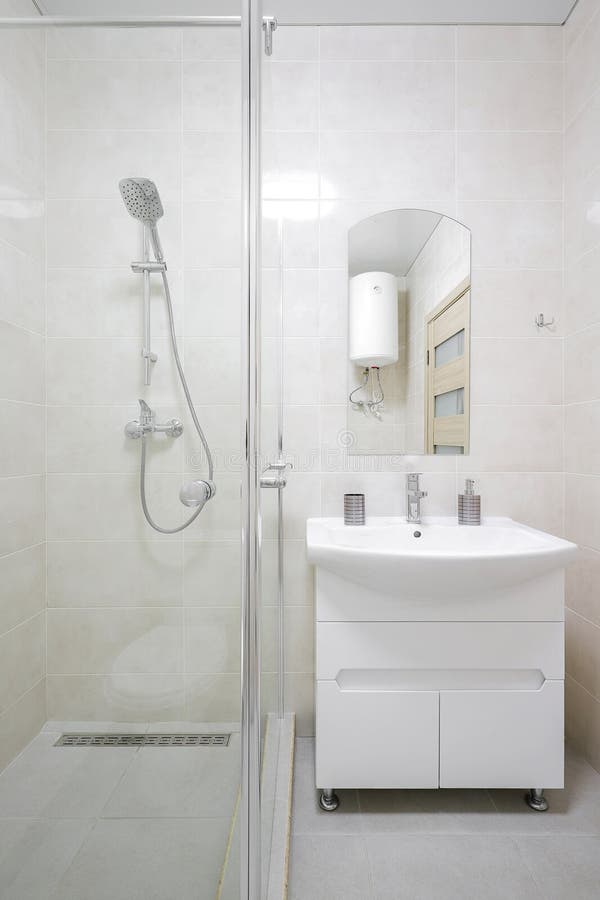 Shower System in the Shower Room Stock Photo - Image of clean, shower ...