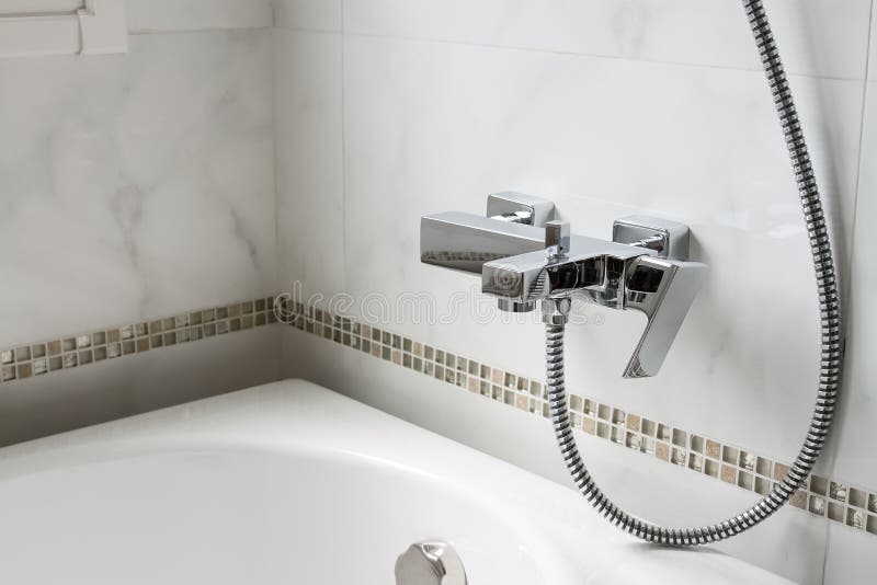 Shower tap in bathroom stock photo. Image of home, bathroom - 65115594
