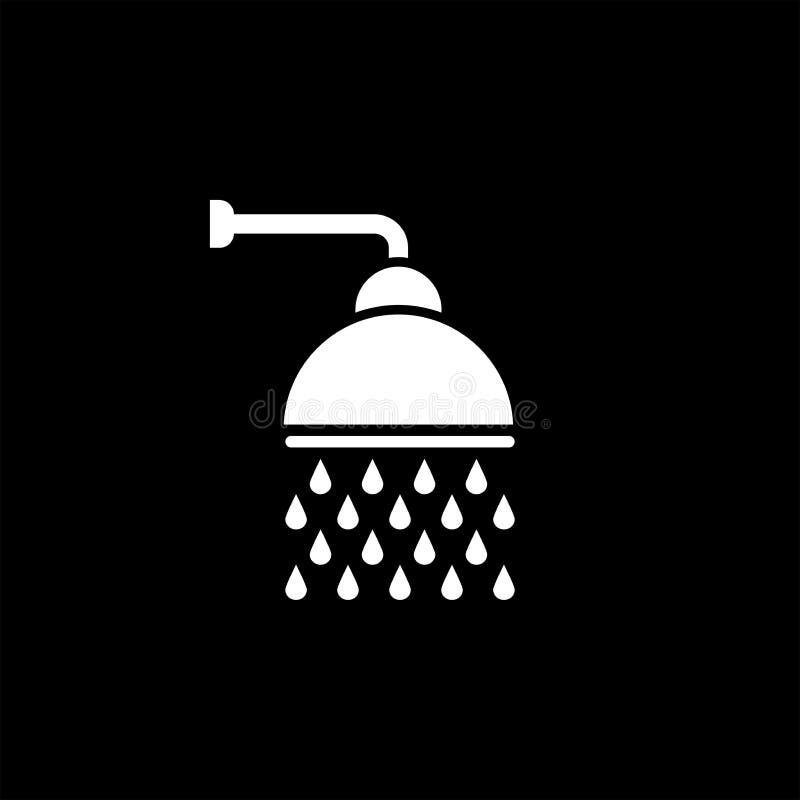 Shower Vector Icon, Shower Faucet Flat Icon with Flowing Water. Stock ...