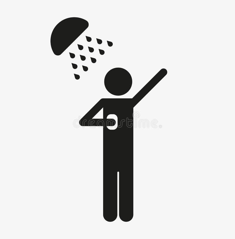 Shower Vector Icon Man Taking Shower Symbol Stock Vector