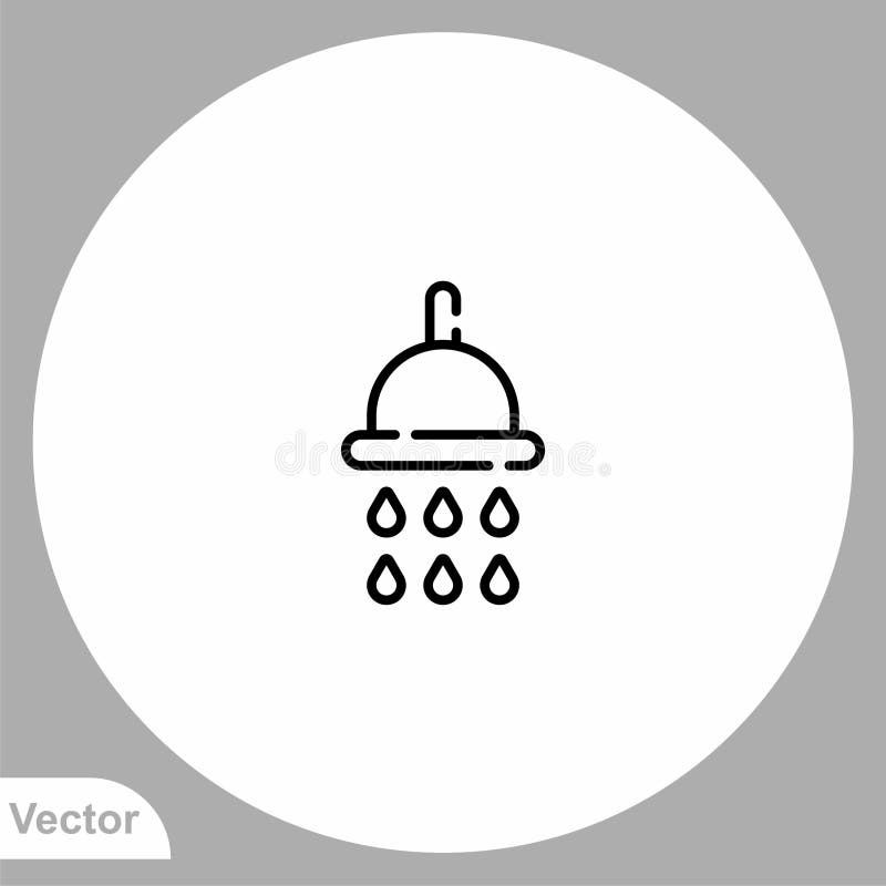 Shower Vector Icon Sign Symbol Stock Vector - Illustration of object ...