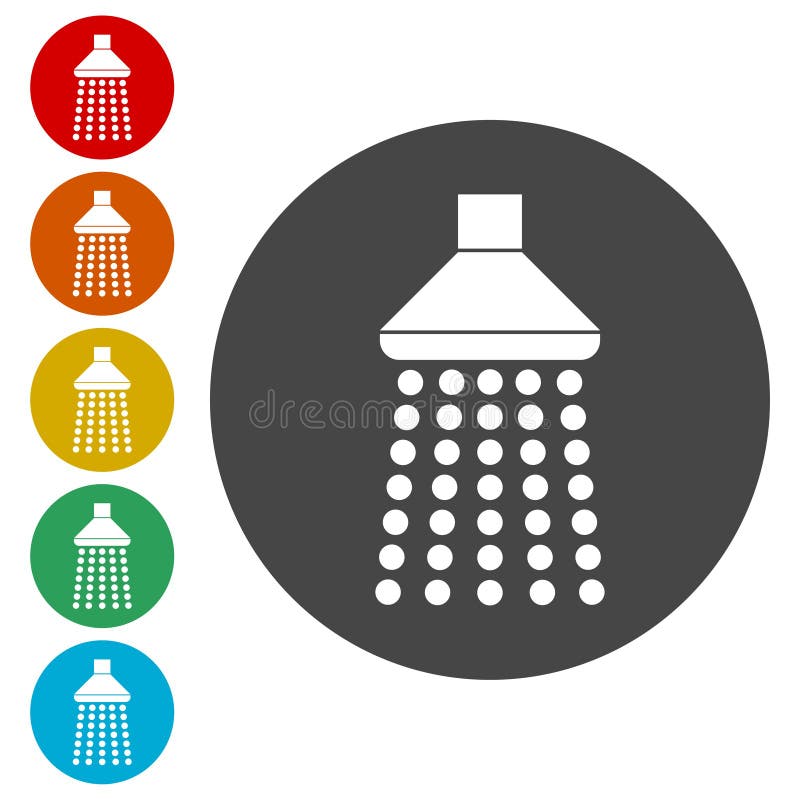 Shower Vector Icon, Single Flat Icon Stock Vector - Illustration of ...
