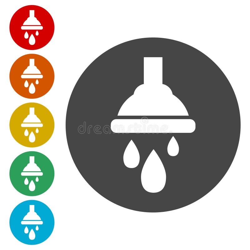 Shower Vector Icon, Single Flat Icon Stock Vector - Illustration of ...