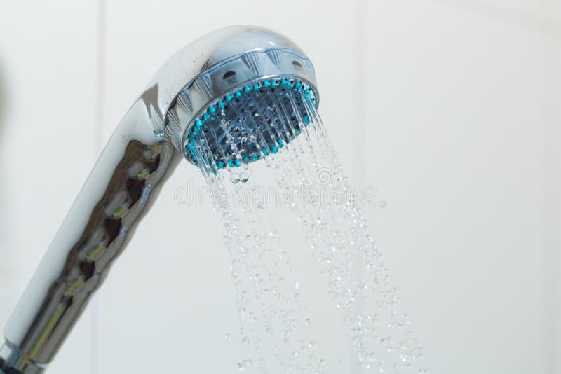 Shower With Water Stream And Hot Steam Stock Image - Image of pressure ...