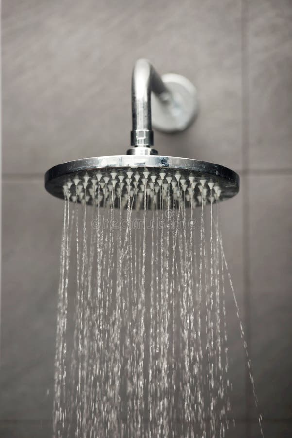 Shower with water stream. stock image. Image of bath - 52849619