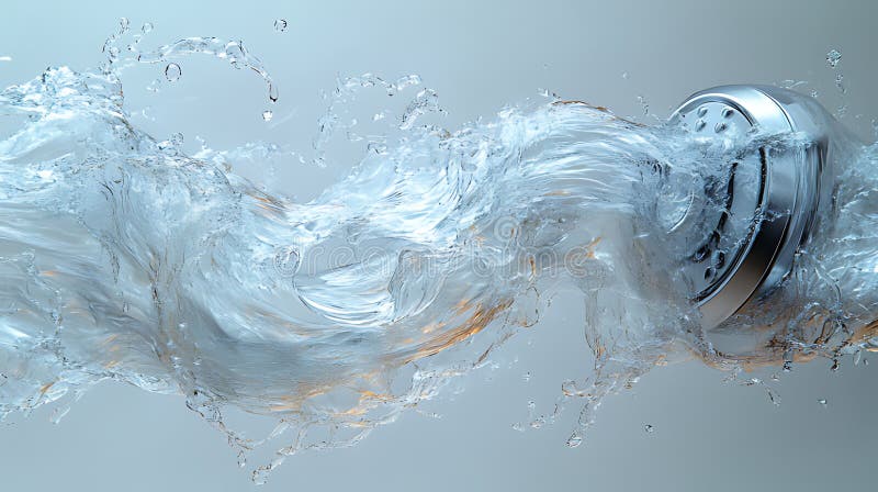Showerhead Water Flow Studio Shot Stock Illustration - Illustration of metal, shot: 376022721