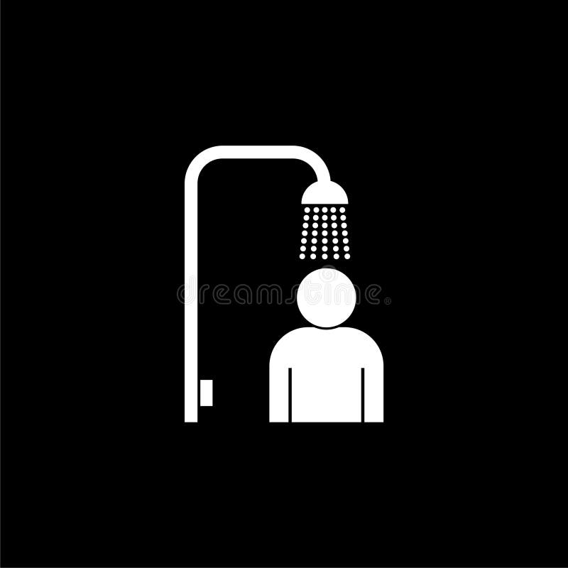 Man Showering Icon on White Background. Shower Sign Stock Vector ...