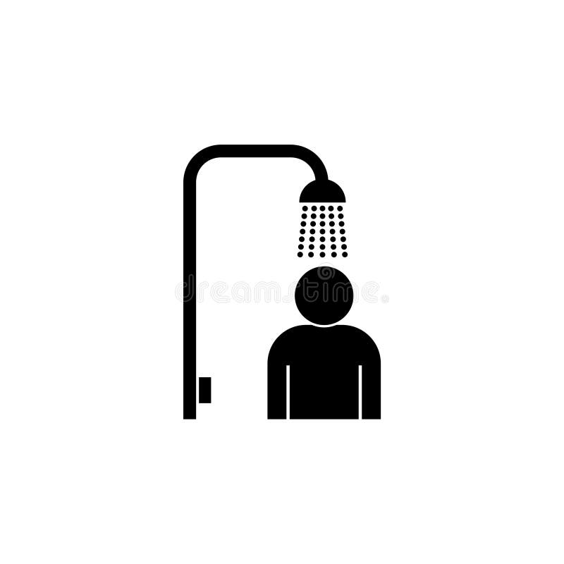 Man Showering Icon on White Background. Shower Sign Stock Vector ...