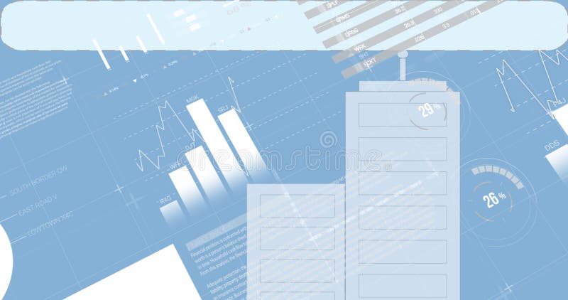 Showing Abstract Dashboard Featuring Panels with Rising Bar Charts on ...