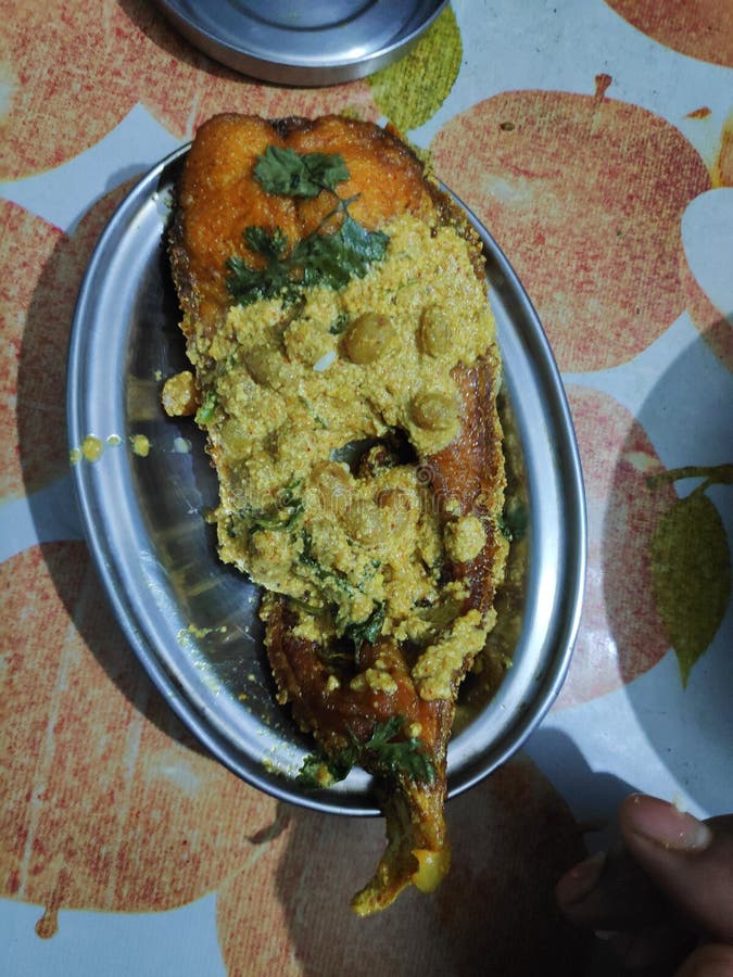 A Cooked Fish Dish on Display Assamese Style Stock Photo - Image of ...