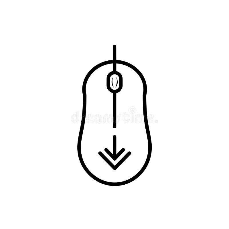 Showing Black Outline of the Computer Mouse Arrow Icon. Stock Vector ...