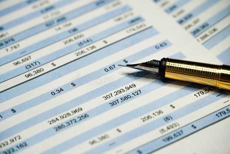 Showing Business and Financial Report Stock Image - Image of graph ...