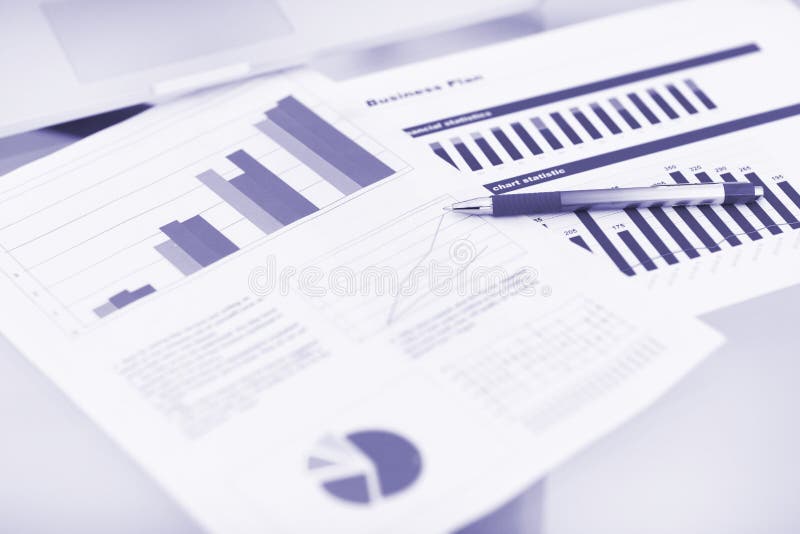 Showing Business and Financial Report. Stock Image - Image of market ...