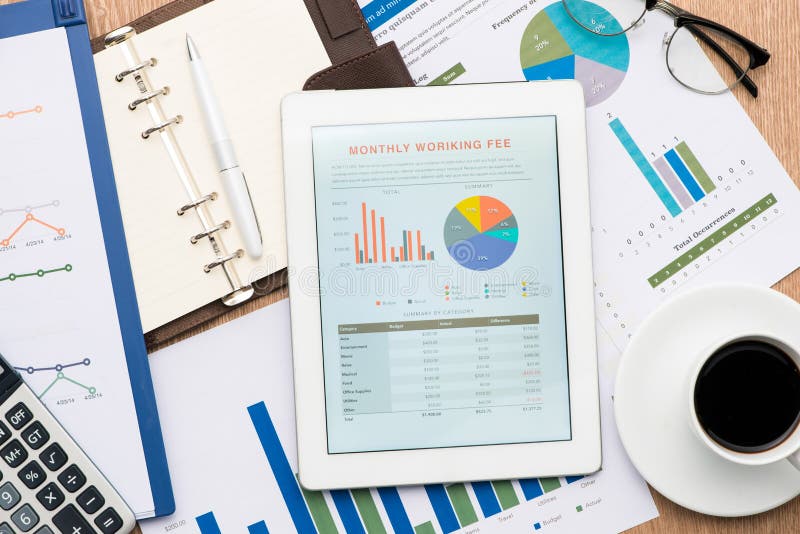 Showing Business and Financial Report Stock Image - Image of account ...