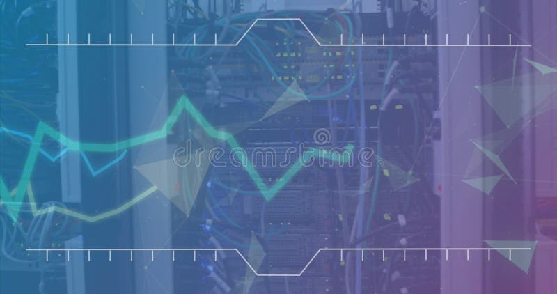 Showing Central Network Server Rack Operating in Data Center with ...