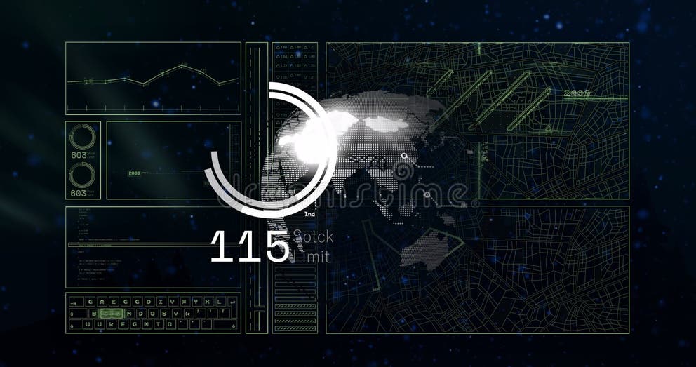 Showing Circular Progress Indicator Over World Map at Virtual Dashboard ...