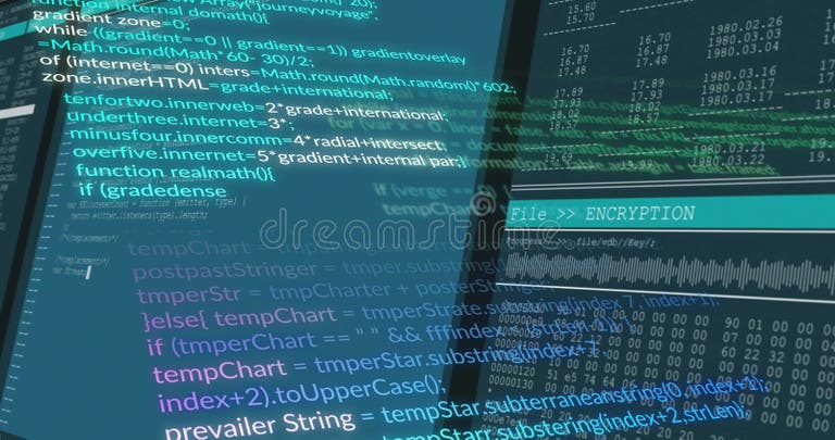Showing Computer Display Filling Screen with Code Editor Panels at ...