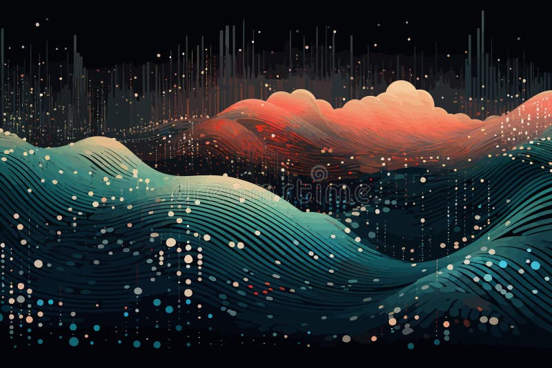 Showing Digital Data and Big Tech Imagery As Isolated Illustration ...