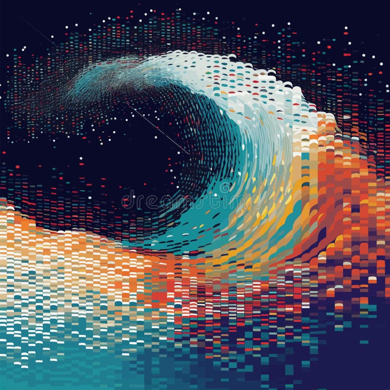 Showing Digital Data and Big Tech Imagery As Isolated Illustration ... Showing Digital Data and Big Tech Imagery As Isolated Illustration ...