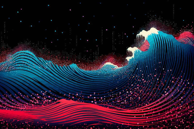 Showing Digital Data and Big Tech Imagery As Patterns Isolated Vector ...