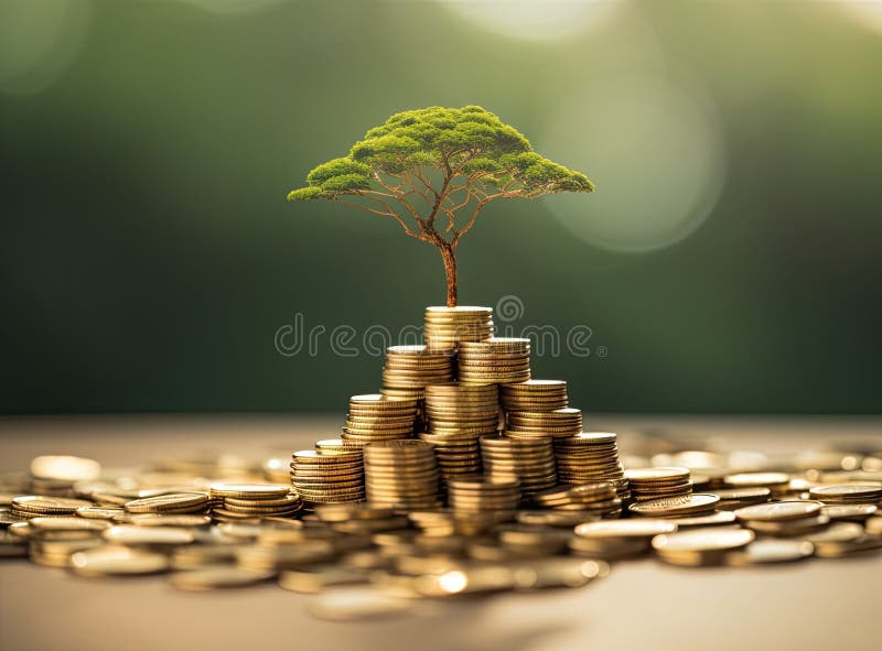 Showing Financial Developments and Business Growth with a Growing Tree ...