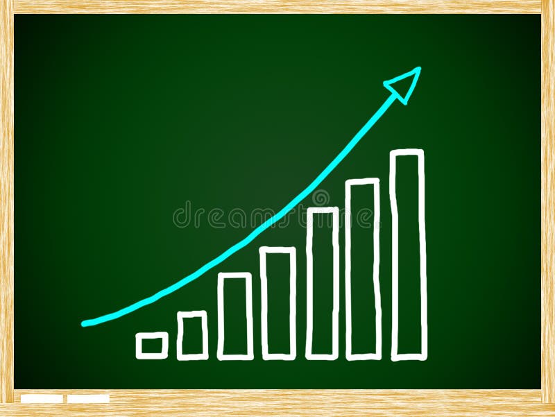 Showing Graph on Green Board Stock Illustration - Illustration of ...