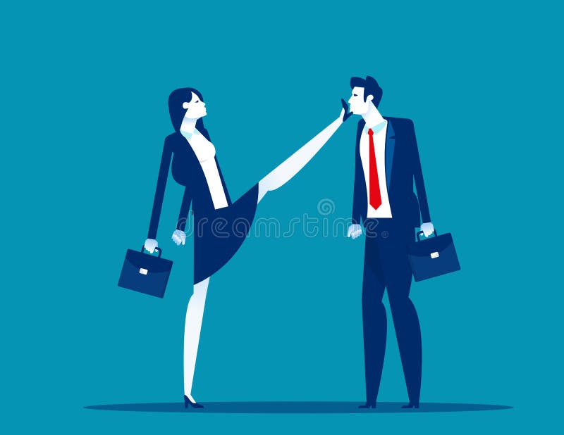 Showing Inappropriate Behavior To Colleagues. Workplace Violence Stock ...