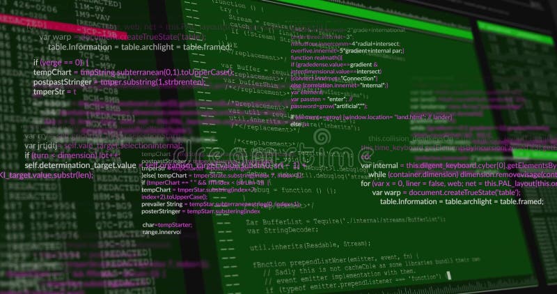 Showing Layered JavaScript Code on Monitor in Programming Environment ...
