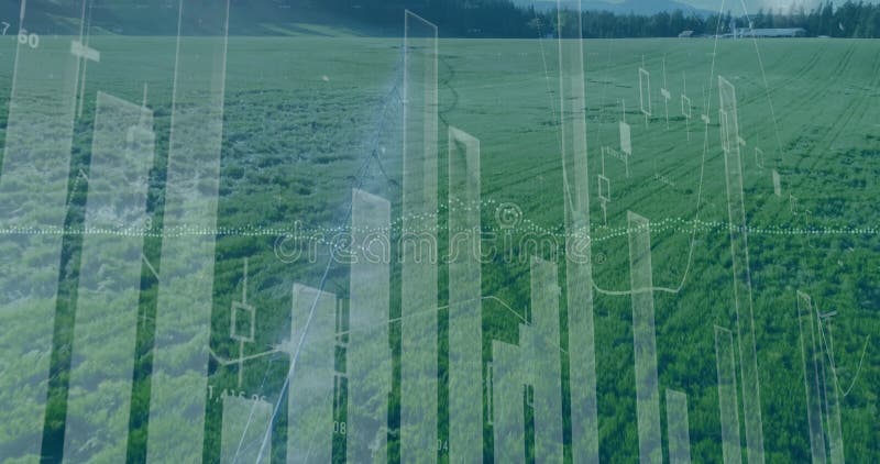 Showing Pivot Irrigation Over Green Crop Rows Displaying Translucent ...