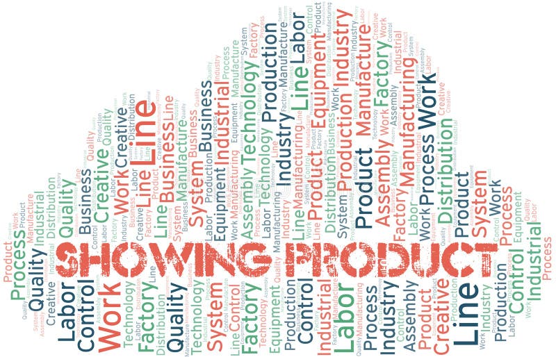 Showing Product Word Cloud Create with Text only. Stock Illustration ...
