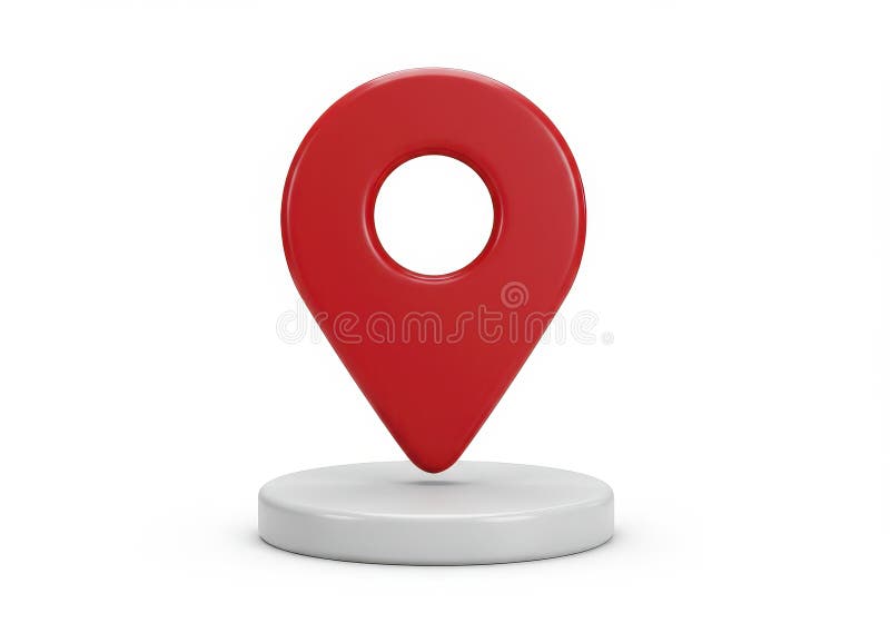 Showing Red Location Pin Pointing Navigation on White Background Stock ...