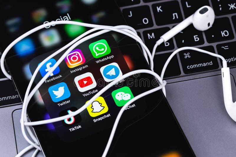 Facebook Messenger Instagram Apps Icons On The Screen Smartphone