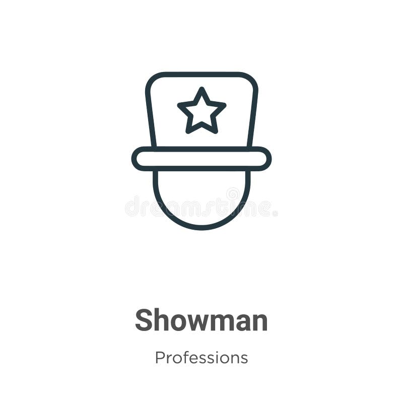 Showman Line Icon Concept. Showman Flat Vector Symbol, Sign, Outline ...